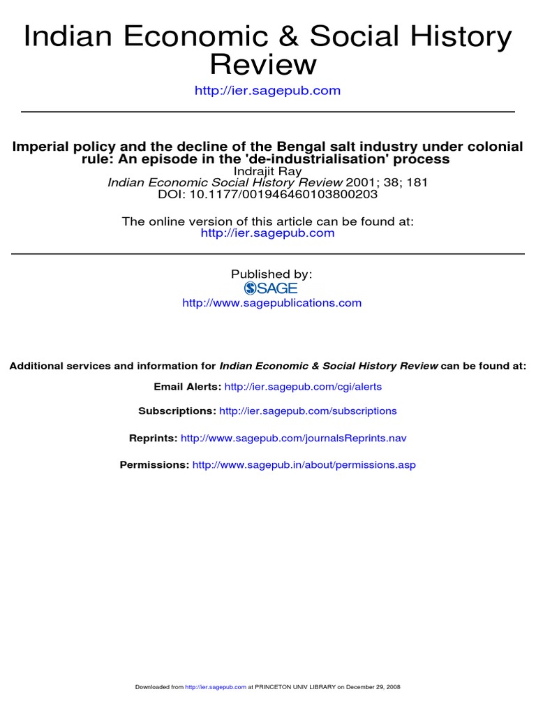 Indrajit Ray - Salt Industry | PDF | Monopoly | Taxes