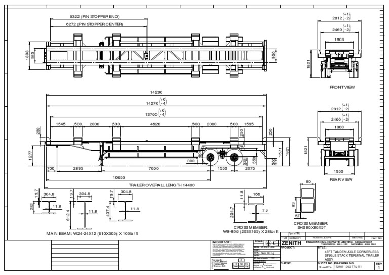 As Built Drawing Terminal Trailer | PDF | Vehicles | Land Vehicles