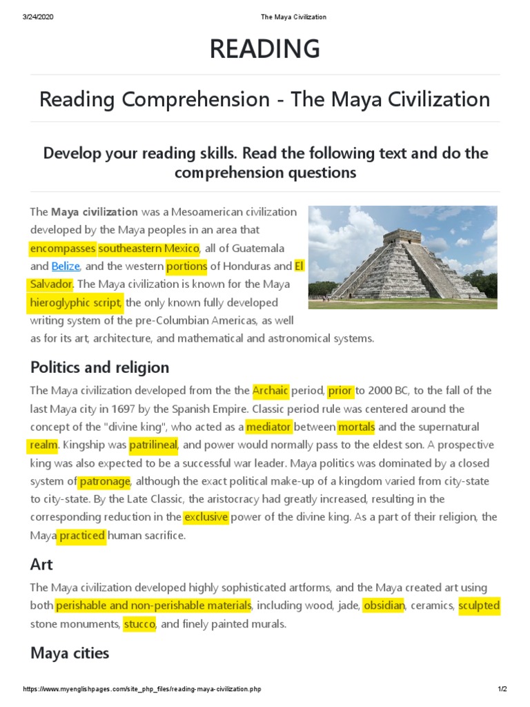 The Maya Civilization PDF | PDF | Maya Civilization | Mesoamerica