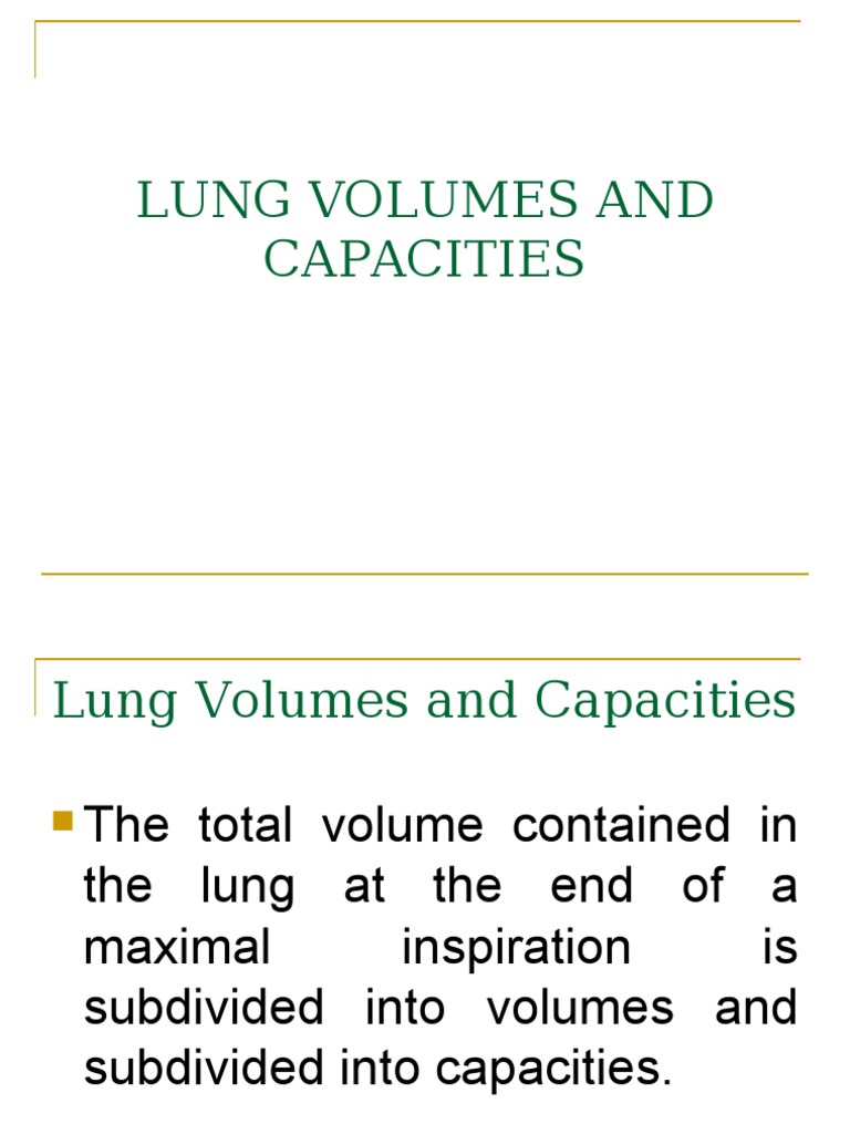 3 Lung Volumes and Capacities | PDF | Exhalation | Physiology