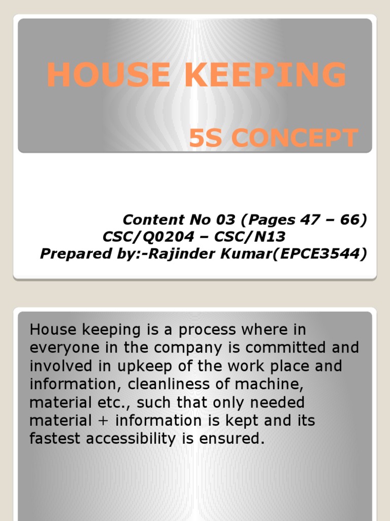House Keeping: 5S Concept | PDF