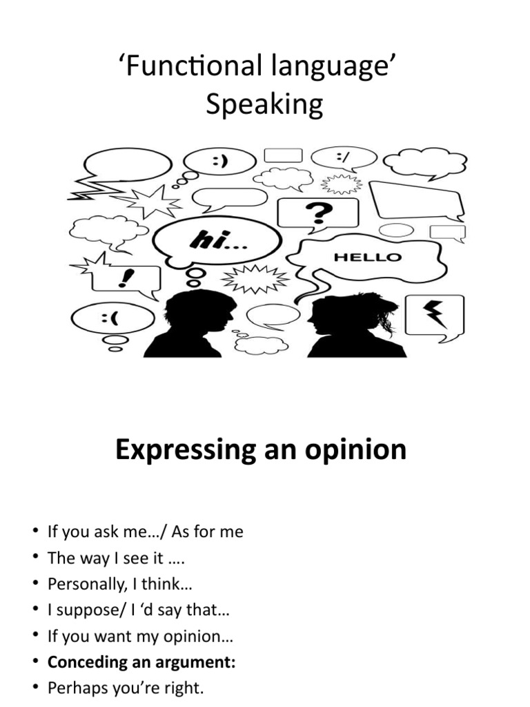 Functional Language For Speaking | PDF