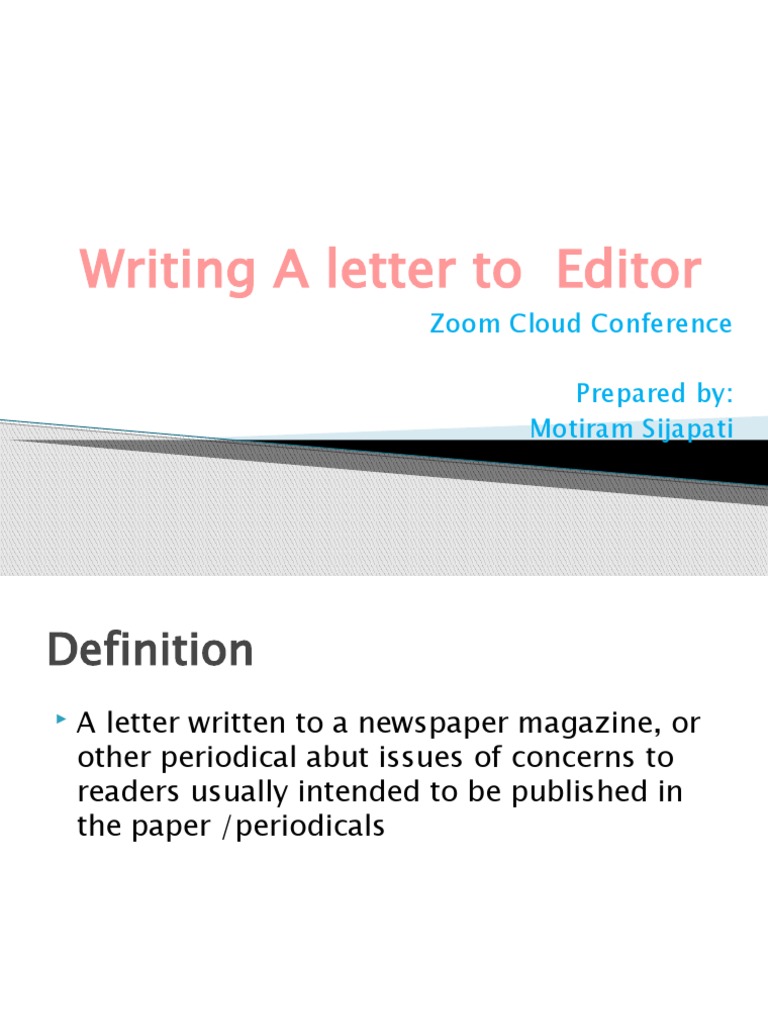Guide to Writing Letters to the Editor | PDF | Written Communication ...
