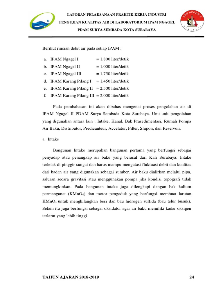 Analisa Air PDAM Surabaya PDF | PDF