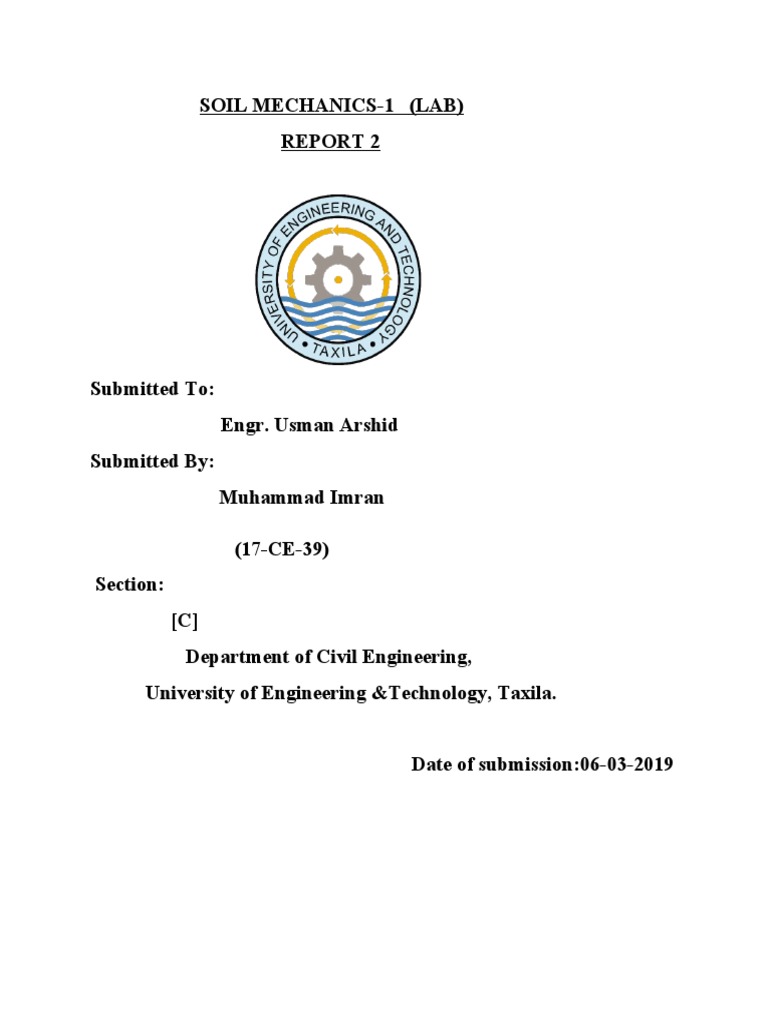 Soil Mechanics-1 (Lab) Report 2 | PDF