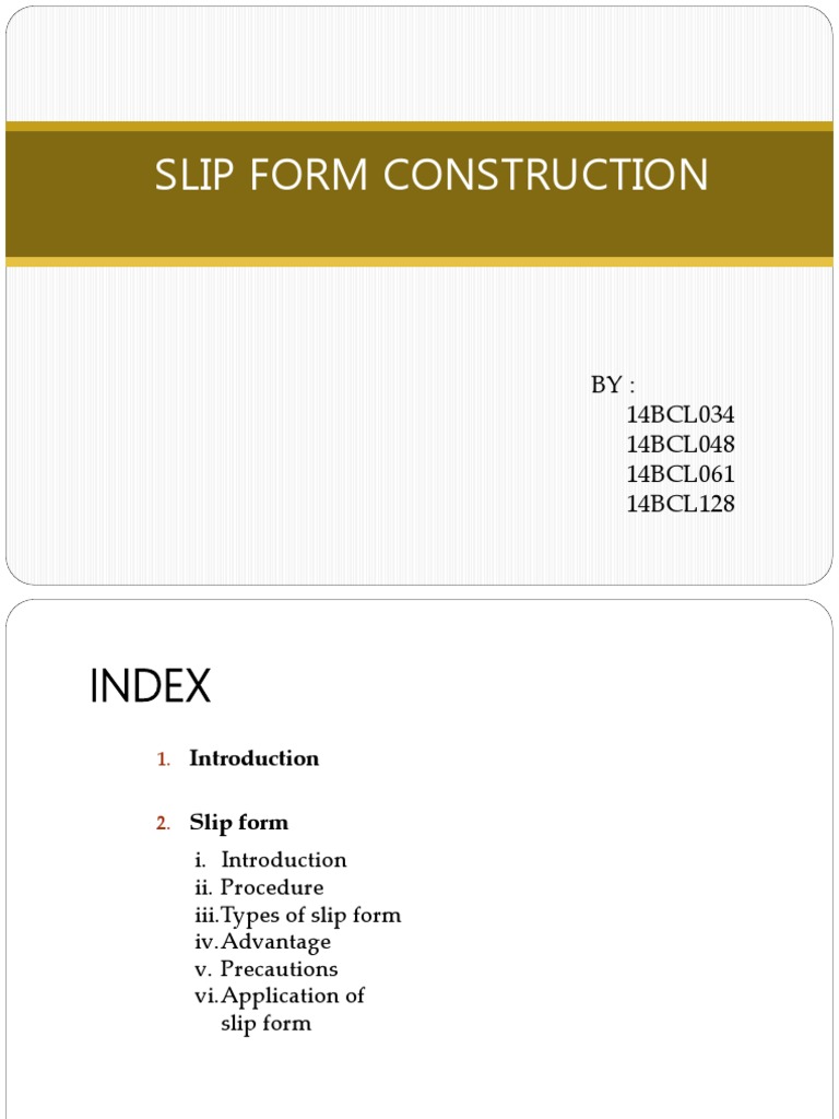 Slip Form Construction Guide | PDF | Concrete | Architectural Elements