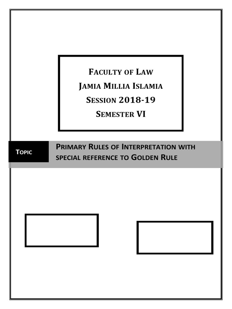 Primary Rules of Statutory Interpretation | PDF | Plain Meaning Rule ...