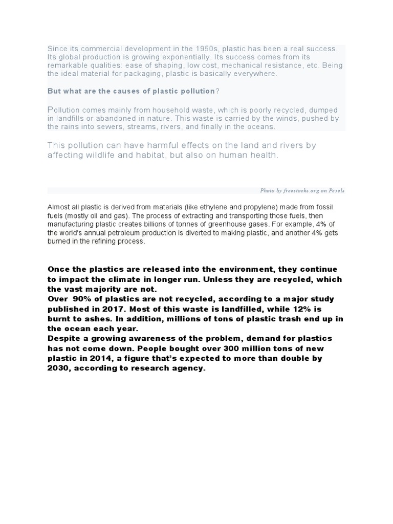 But What Are The Causes of Plastic Pollution? | PDF