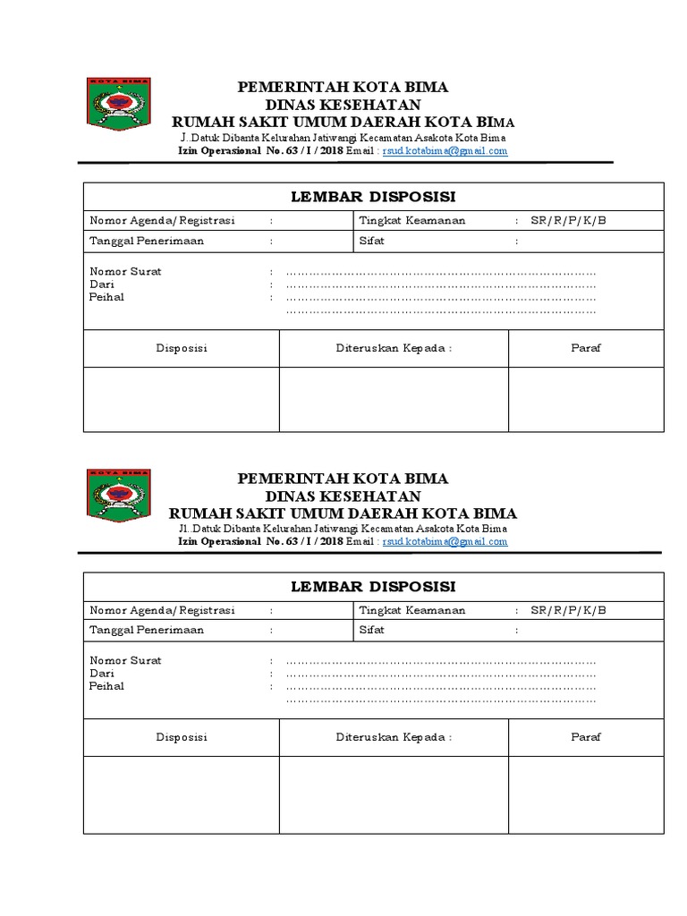 Lembar Disposisi - A4 | PDF
