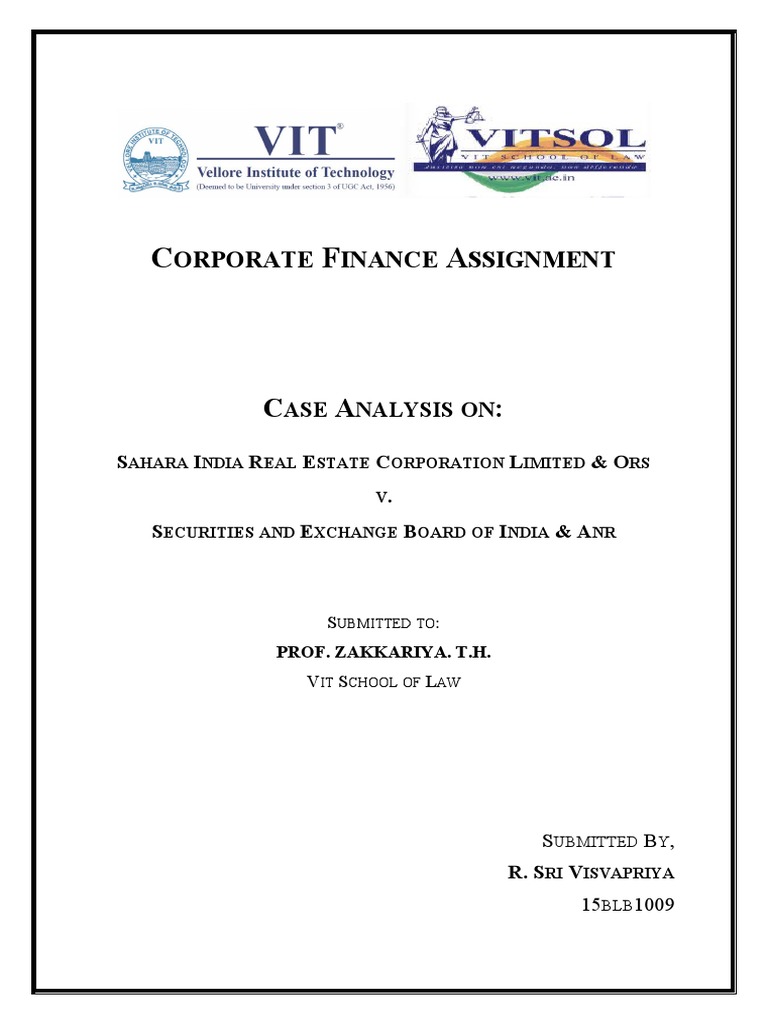 SEBI vs Sahara: OFCD Legal Analysis | PDF | Securities (Finance ...