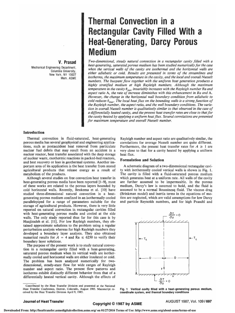 Thermal Convection in A Rectangular Cavity Filled With A Heat ...