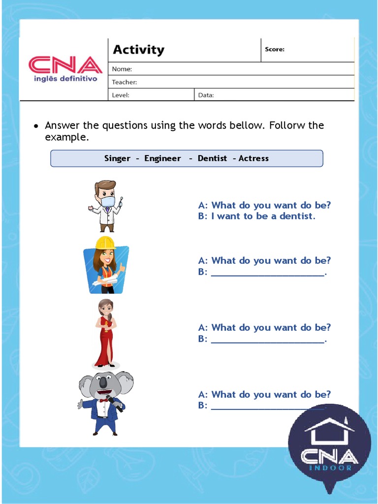 Answer The Questions Using The Words Bellow. Follorw The Example | PDF