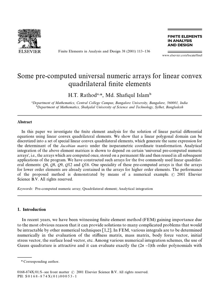 Some Pre-Computed Universal Numeric Arrays For Linear Convex ...