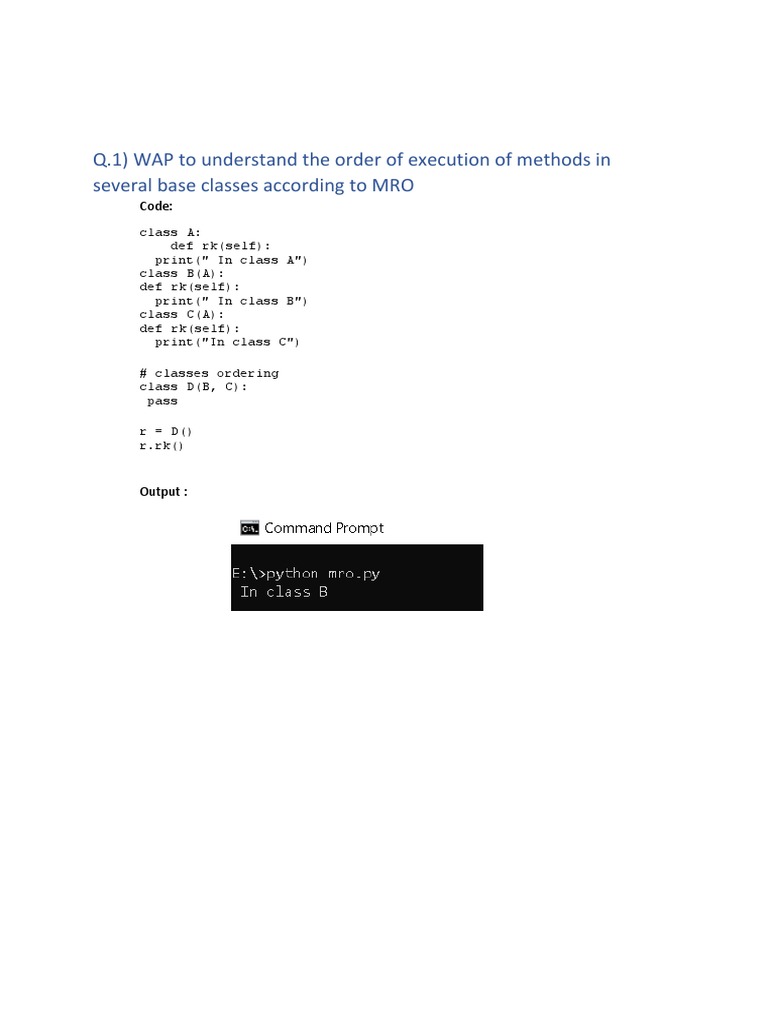 Q.1) WAP To Understand The Order of Execution of Methods in Several ... Q.1) WAP To Understand The Order of Execution of Methods in Several ...