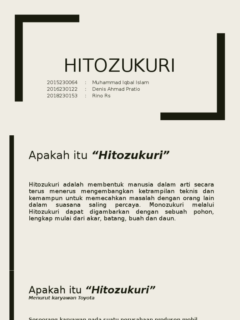 Hitozukuri | PDF