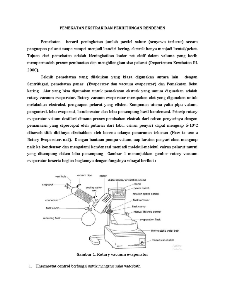 Pemekatan Ekstrak Dan Perhitungan Rendemen | PDF