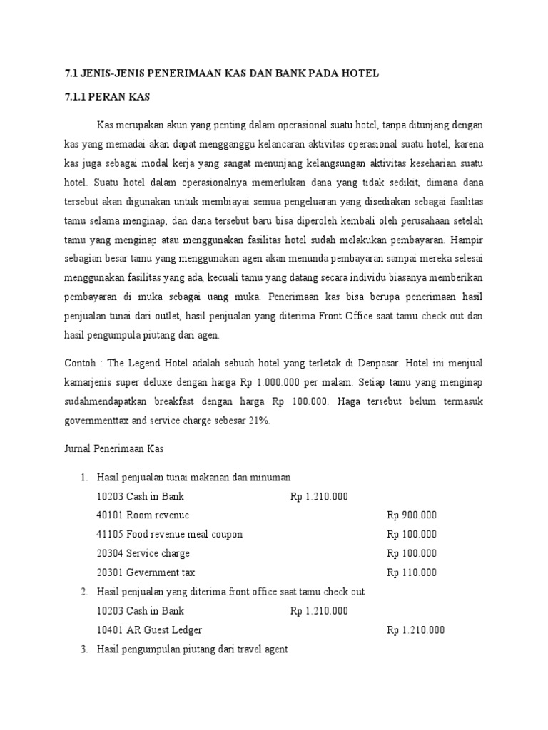 RMK Sap 7 Ak Hotel | PDF | Bisnis | Pengelolaan Keuangan & Uang