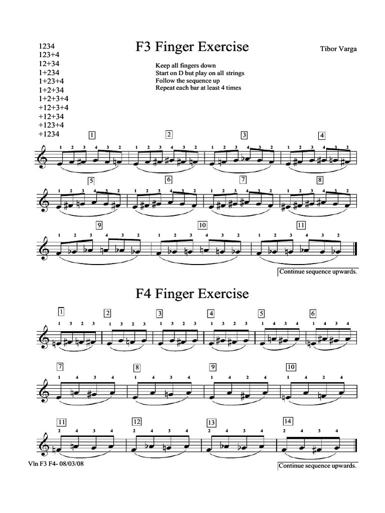 F3 Finger Exercise F3 Finger Exercise: Tibor Varga Tibor Varga | PDF | Bowed Instruments ...