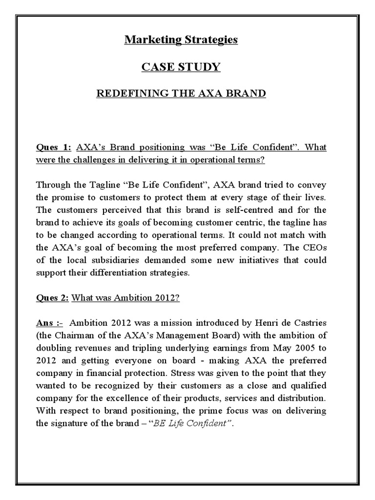 Marketing Strategy Case Study | PDF | Brand | Reputation