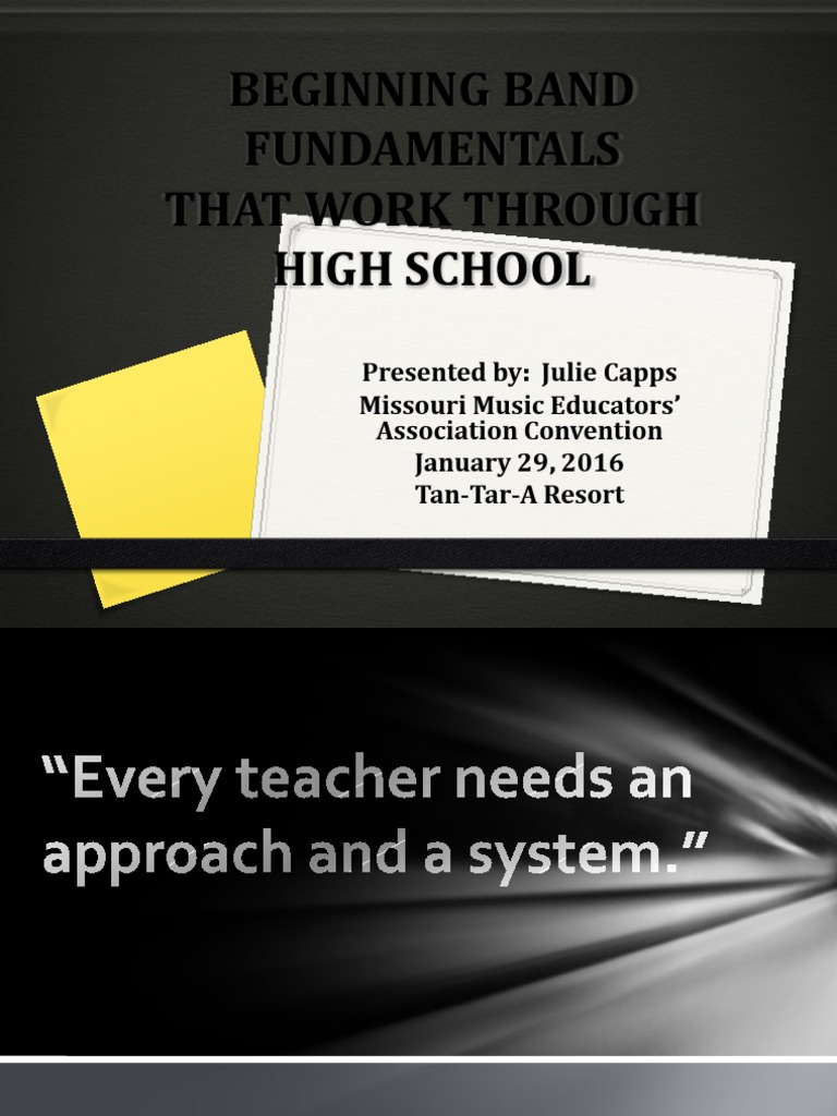 Beginning Band Fundamentals That Work Through High School | PDF | Pitch ...