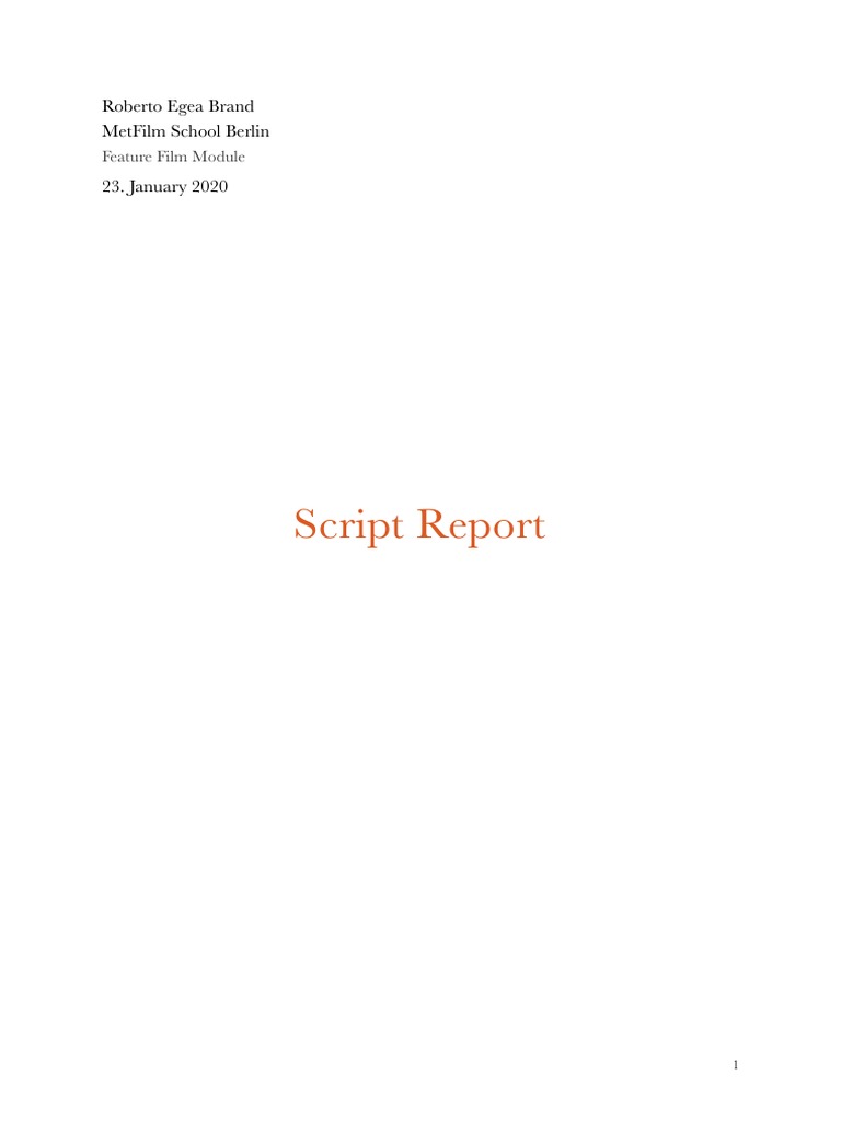 Script Report | PDF