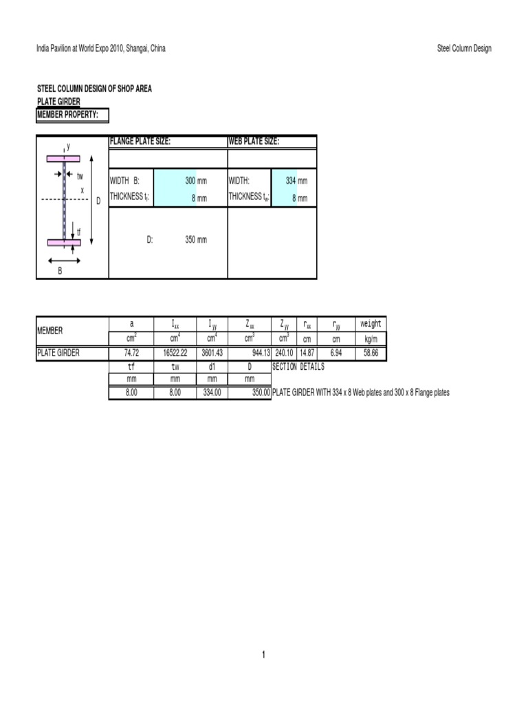 Steel Column Design PDF | PDF | Bending | Materials