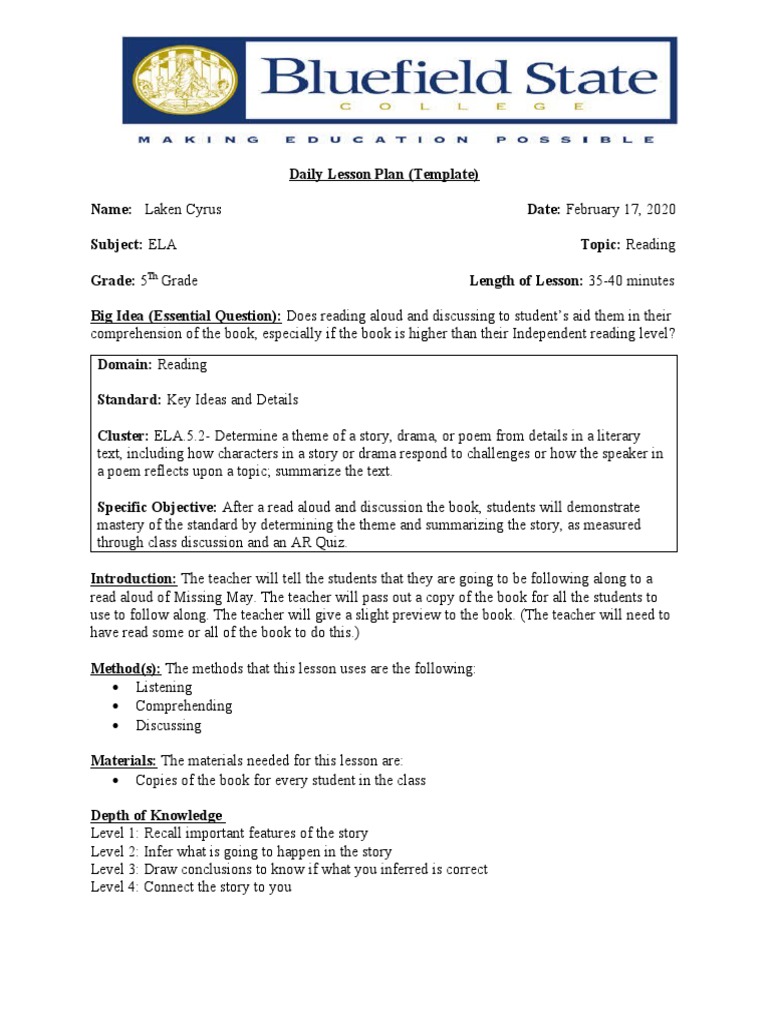 Reading Intervention | PDF | Lesson Plan | Reading Comprehension