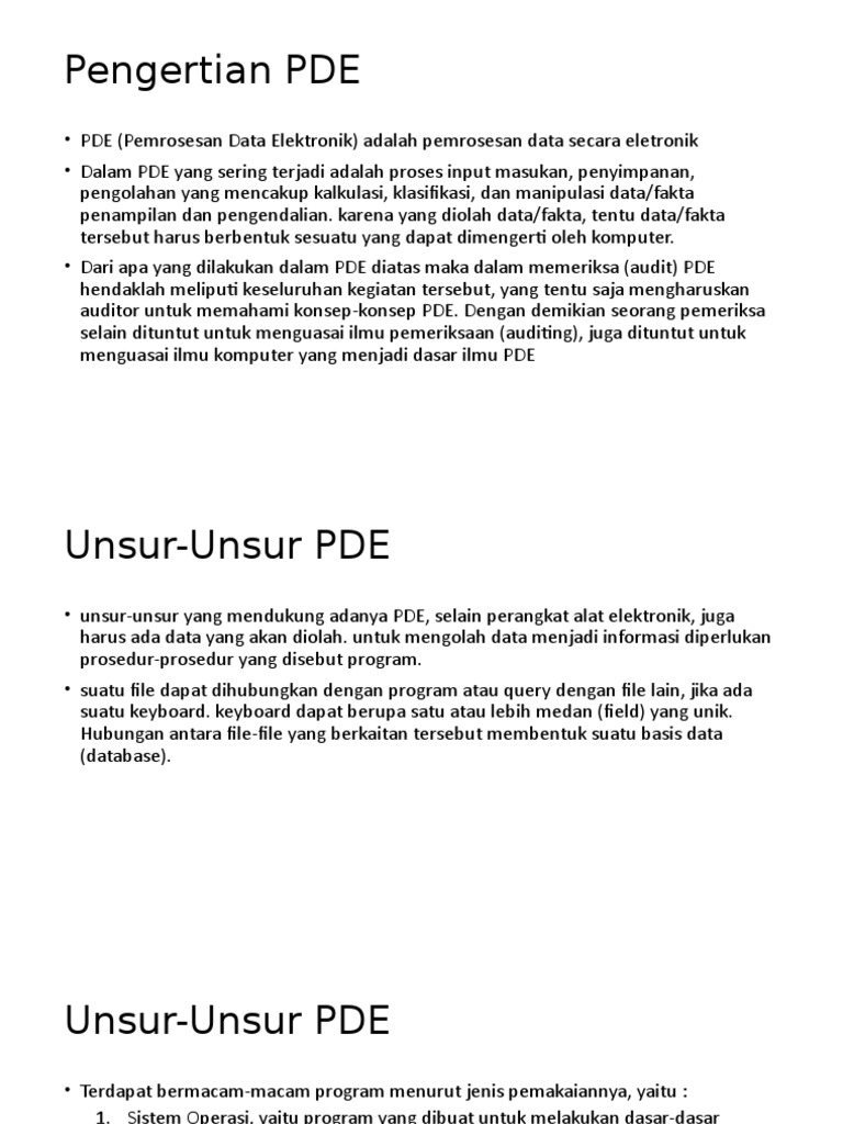AUDIT 2 BAB 25 Pengertian PDE | PDF | Bisnis