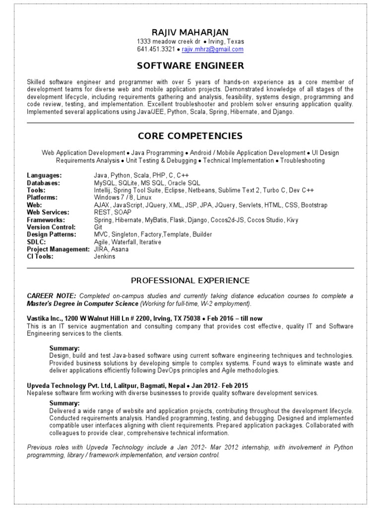 Software Engineer: Rajiv Maharjan | PDF | Web Application | Eclipse ...