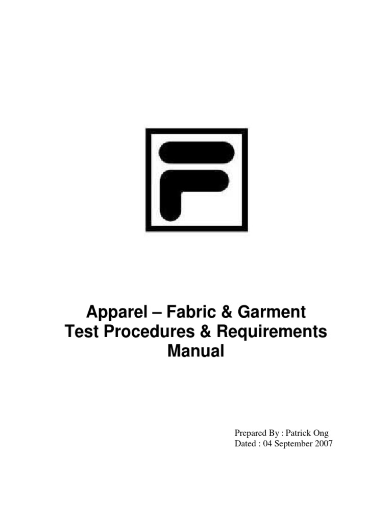 Apparel - Fabric & Garment Test Procedures & Requirements Manual | PDF ...