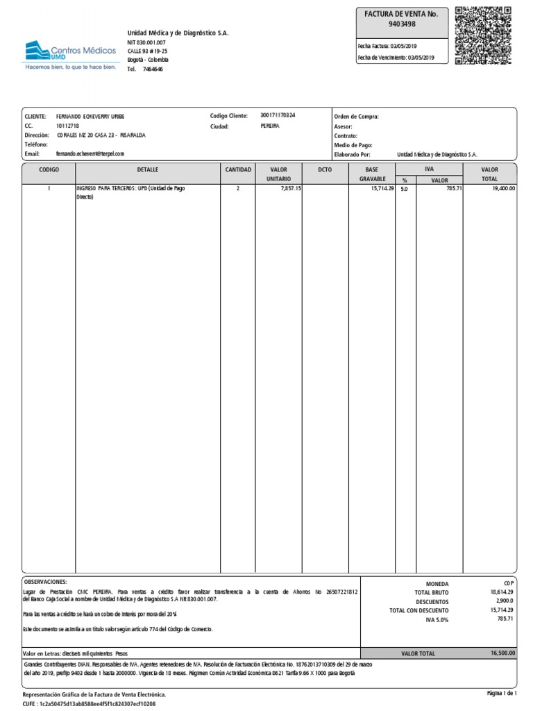 Factura Colmedica - PDF - 2 PDF | PDF | Economias | Dinero