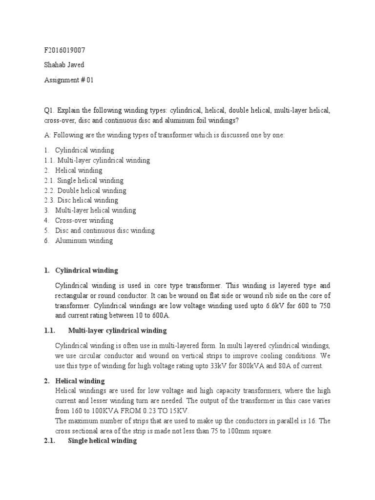 An In-Depth Explanation of Common Transformer Winding Types including ...