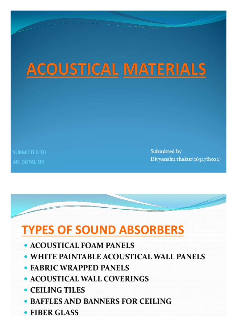 Types of Sound Absorbers Guide | PDF | Concrete | Building Engineering