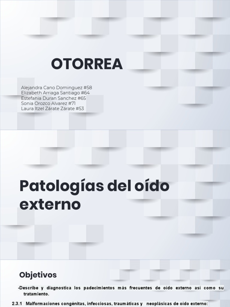 Patologías del Oído Externo y Tratamientos | PDF | Oído | Condicion cronica