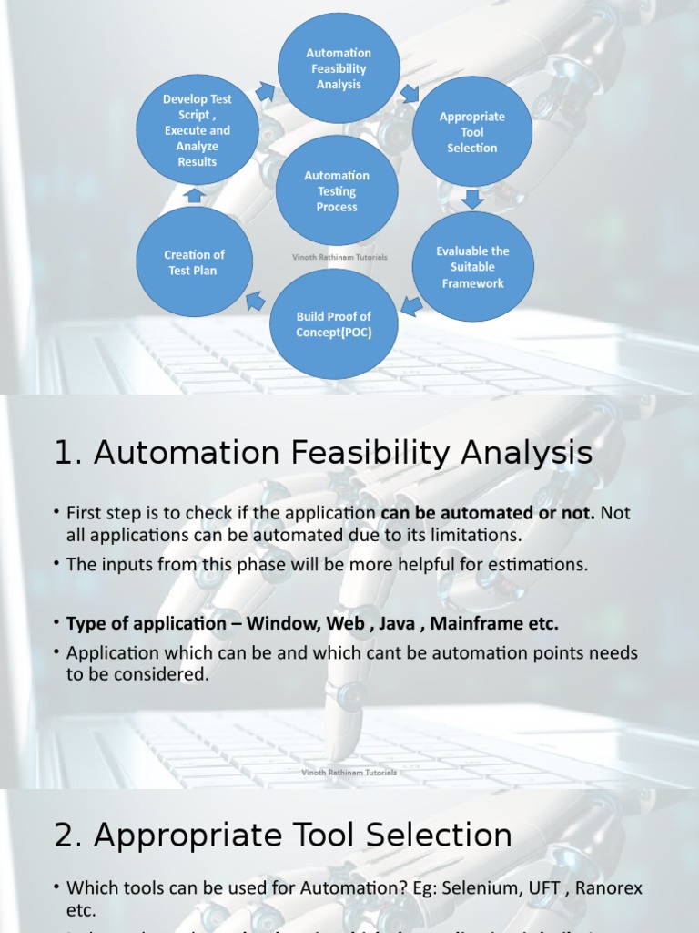 Automation Feasibility Analysis: Vinoth Rathinam Tutorials | PDF ...