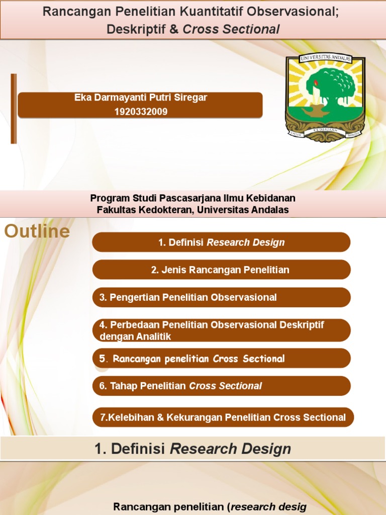 Rancangan Penelitian Deskriptif & Cross Sectional | PDF