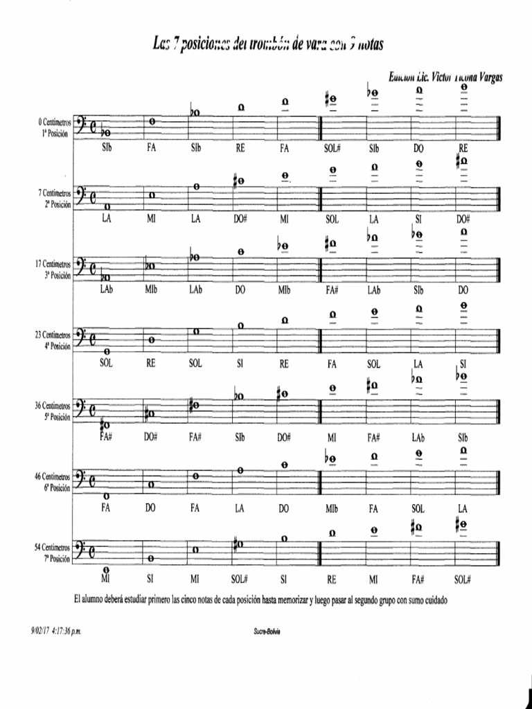Las 7 Posiciones Con 9 Armonicos (Trombon) | PDF