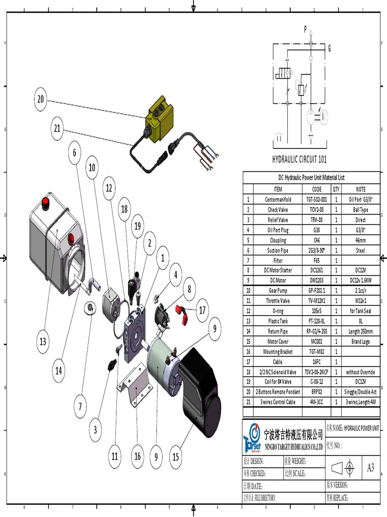 Hydraulic Power Unit Component List | PDF | Valve | Vehicles