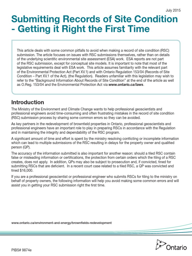 Submitting Records of Site Condition | PDF | Surveying | Principal ...