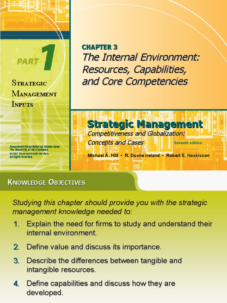 The Internal Environment: Resources, Capabilities, and Core ...