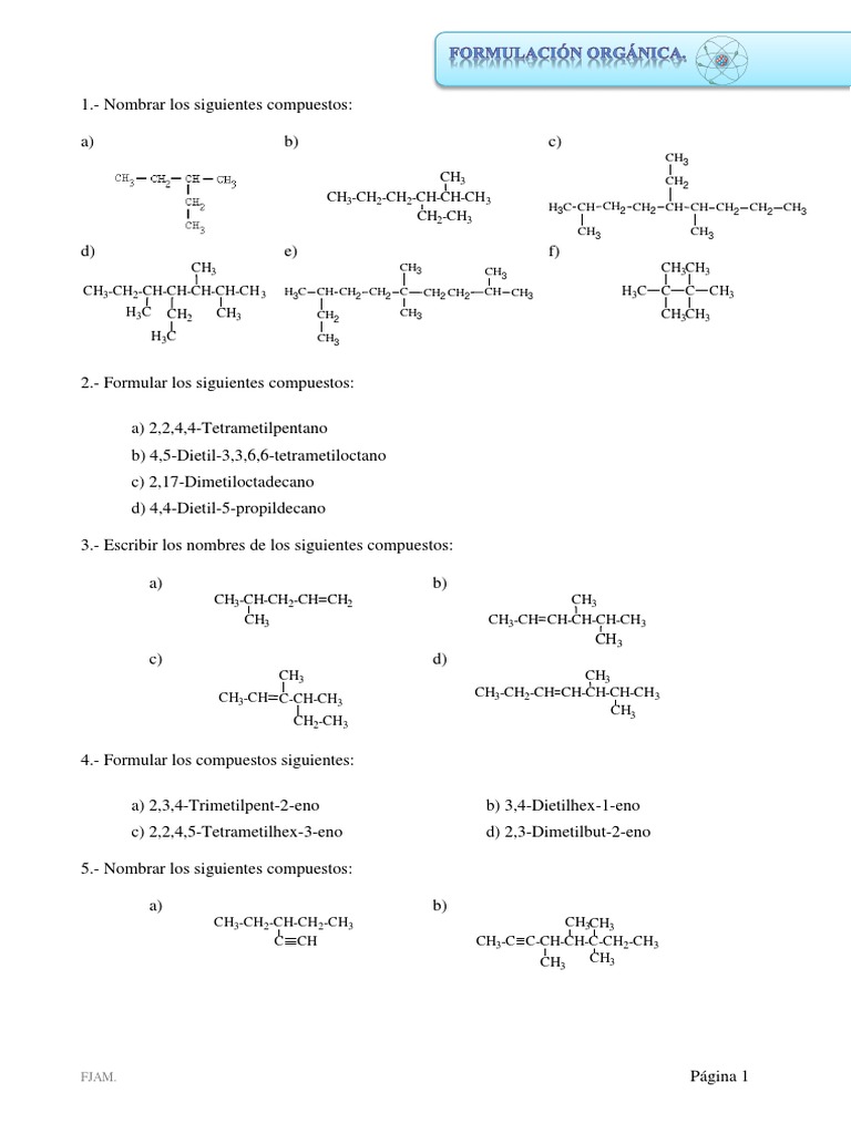 Formulación Orgánica Facil | PDF | Grupo funcional | Compuestos químicos