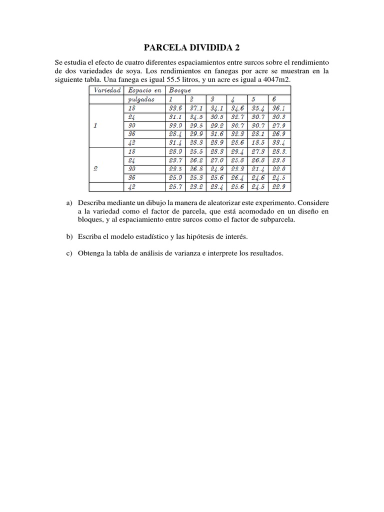 Ejercicios Parcelas Divididas 17-01-2020 | PDF