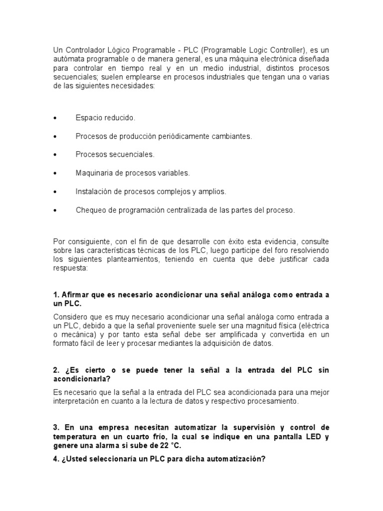 Un Controlador Lógico Programable | PDF | Controlador lógico ...