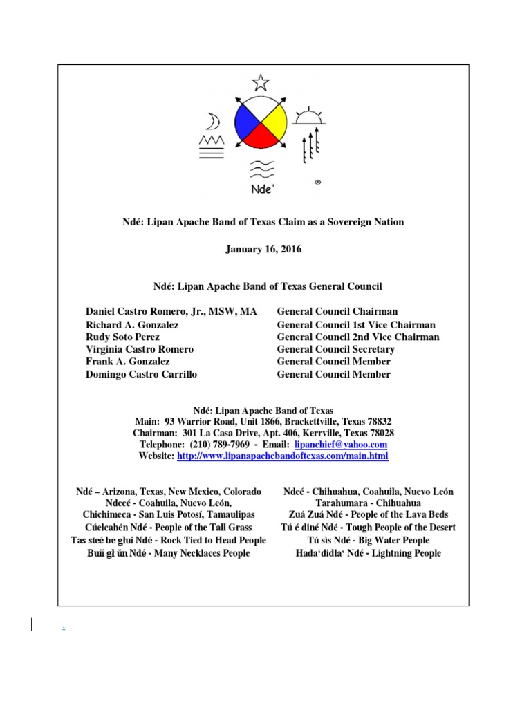 Lipan Apache Sovereignty Claim | PDF | Apache | Texas