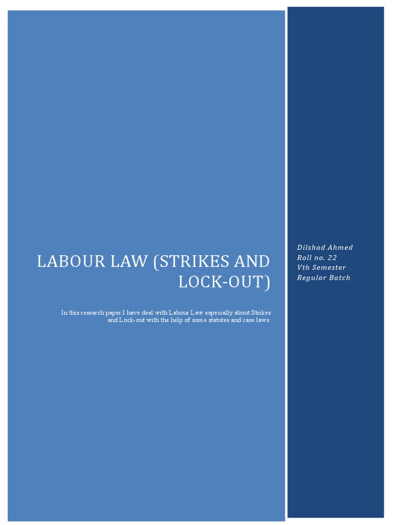 Strikes and Lock-Out Assignment | PDF | Lockout (Industry) | Strike Action