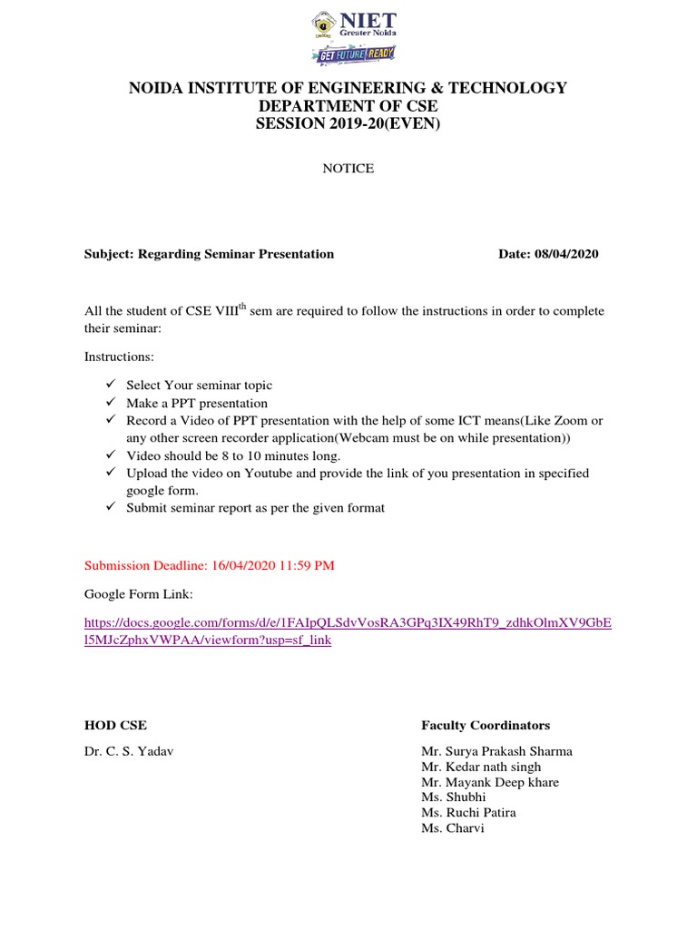 Seminar Notice | PDF