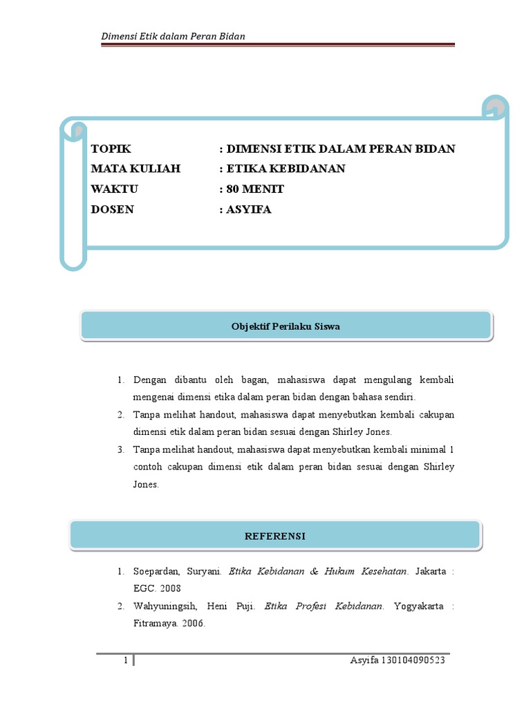 Dimensi Etik dalam Peran Bidan | PDF