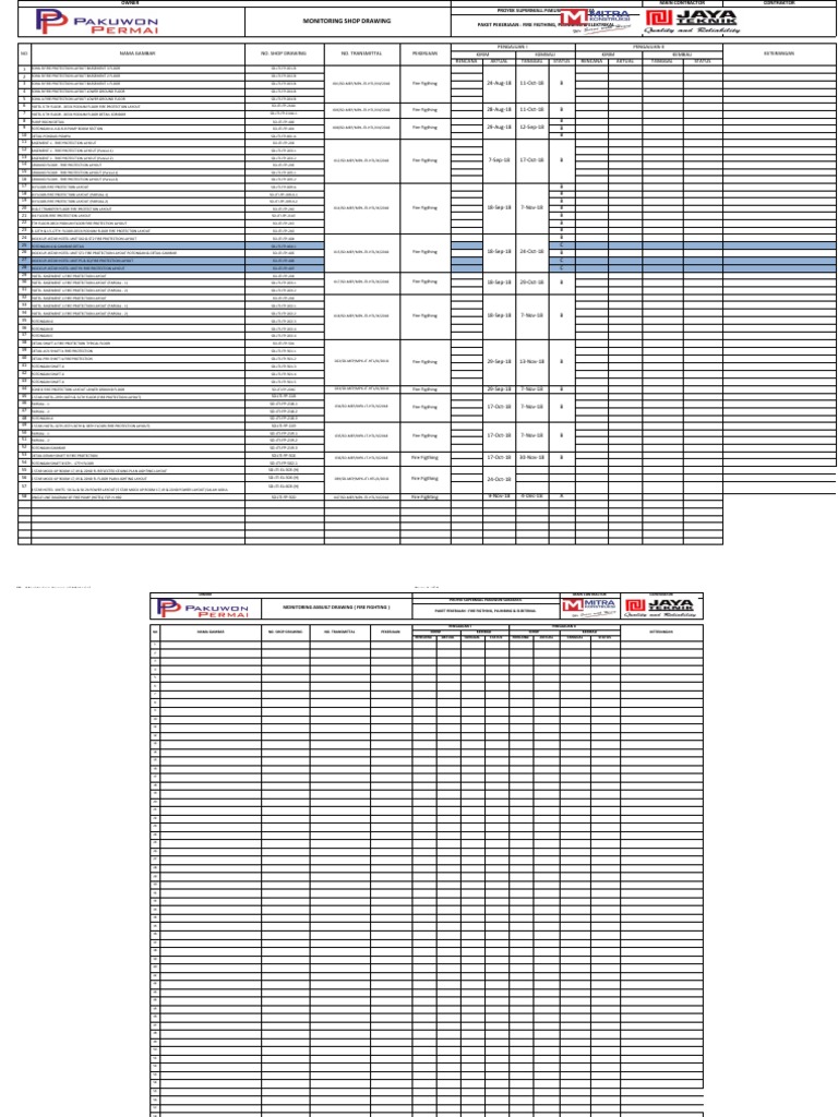 Fire Protection Shop Drawing Monitoring | PDF | General Contractor ...