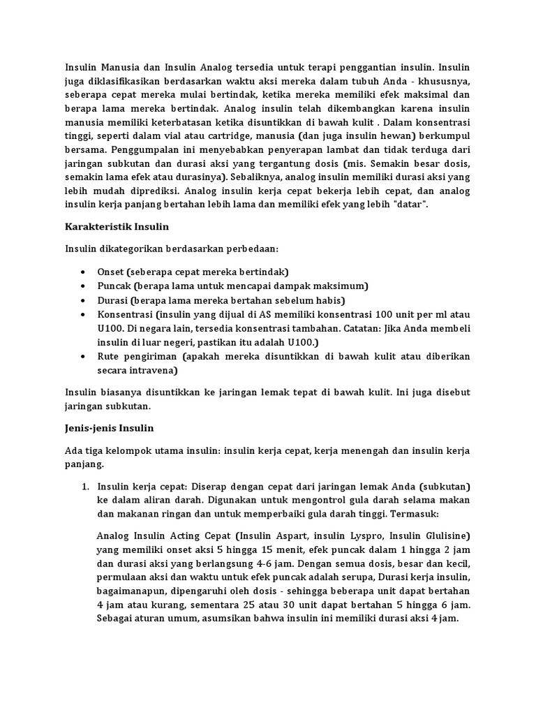 Insulin Leaflet Content | PDF