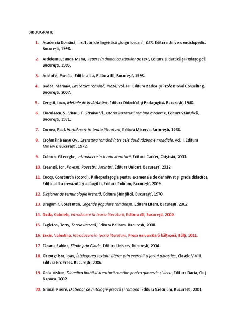 BIBLIOGRAFIE Etic | PDF